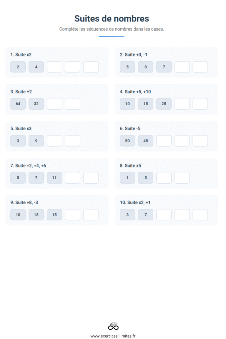 Numération CP : Exercices sur les nombres jusqu’à 100