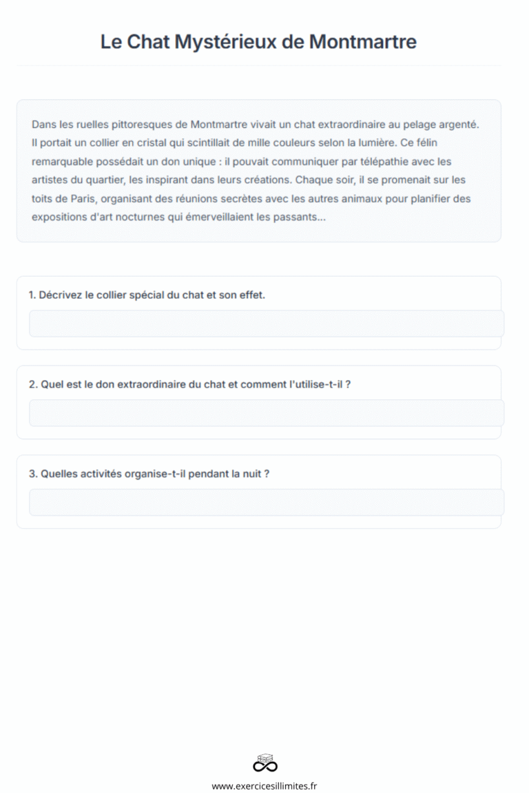 Compréhension de Lecture CE1 – Fiches et Exercices