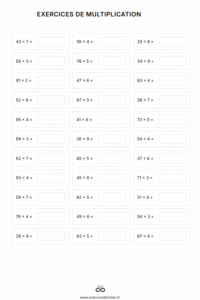 Multiplication CE2 : exercices en ligne gratuits