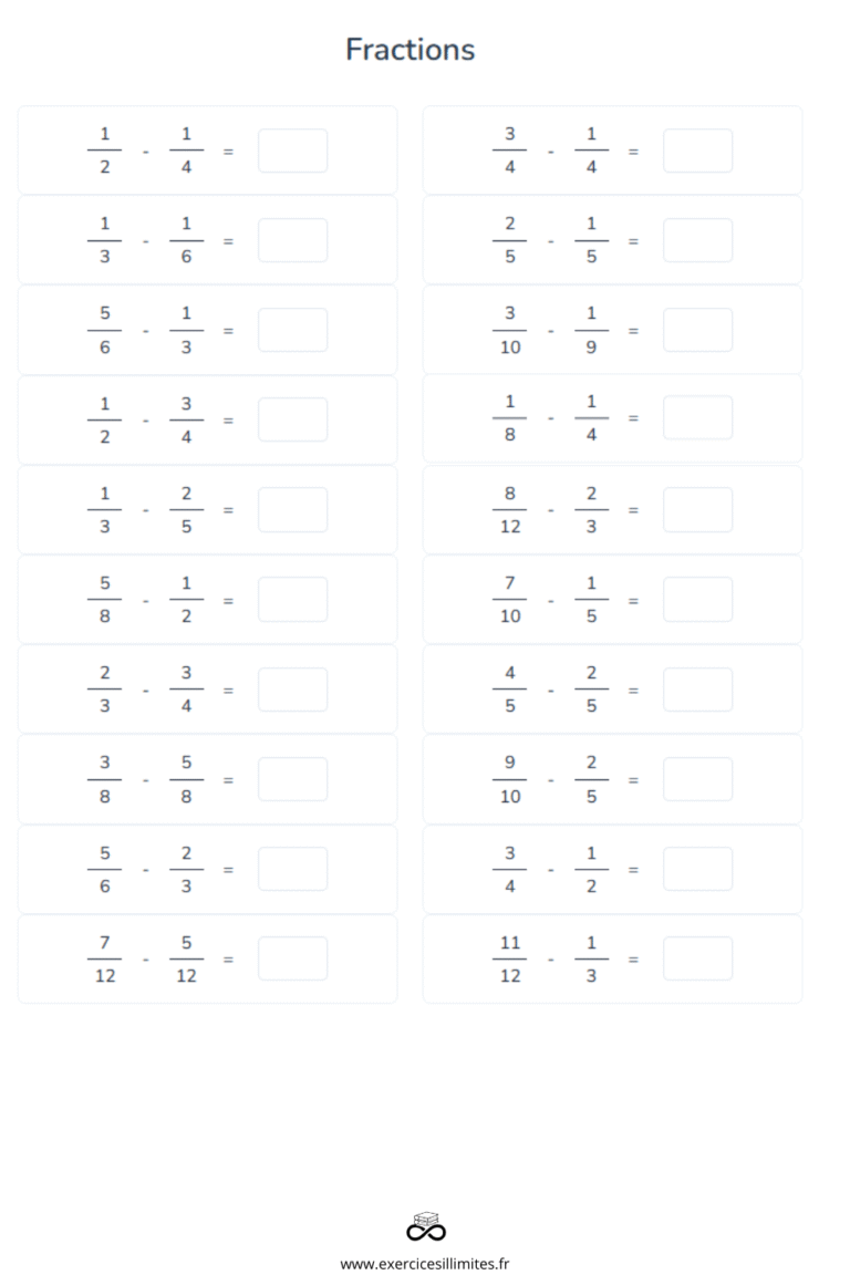 Fractions CE2 : exercices et fiches à imprimer